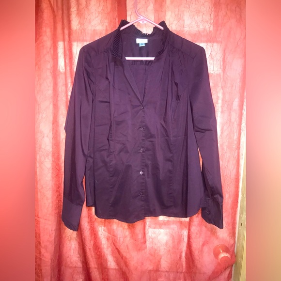 Worthington | Tops | Burgundy Button Up Shirt | Poshmark